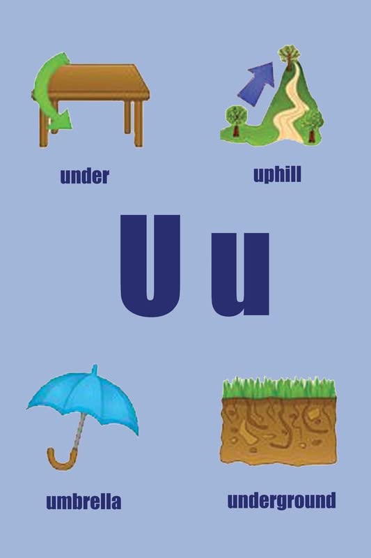 Educational Wall Chart for Children|Alphabets U Letter Words|Decorative ...