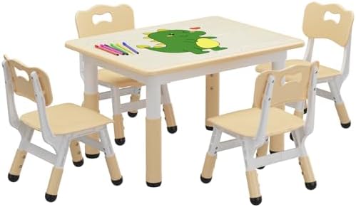 Amazon.com: Kids Table and Chair Set, Height Adjustable Toddler Table ...