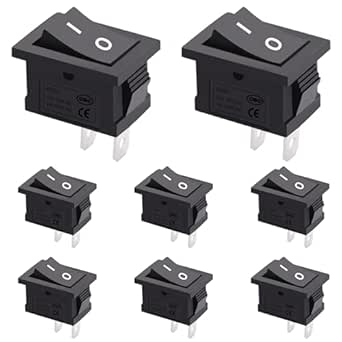 TWTADE 5PCS Latching Rocker Switch ON/Off 2 Pin 2 Position with Pre ...