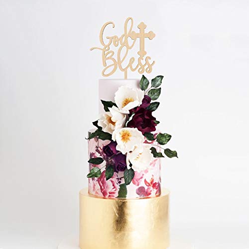 Buy God Bless Cake Topper, Religious Cake Topper, Cross Cake Topper ...