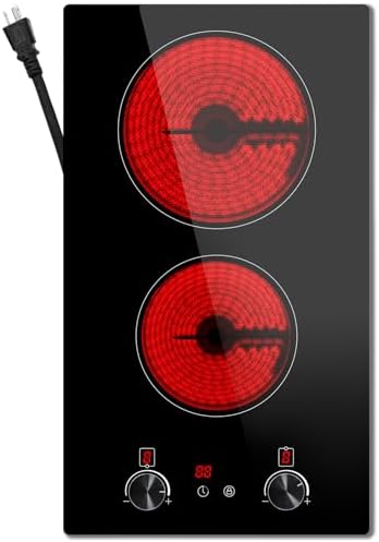 Amazon.com: Generic 2 Burners Electric Cooktop 12 Inch Plug in Portable ...