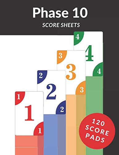 Phase 10 Score Sheets 120 score pads | Phase Ten Card Game Extra Large ...