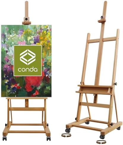 Amazon.com: CONDA Large H-Frame Easel with Wheels, Premium Beech Wood ...