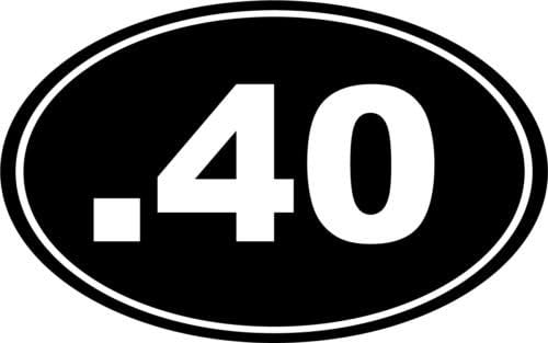 Amazon.com - .40 Bullet Gun 40 Cal Euro Oval Car Decal Window Sticker ...