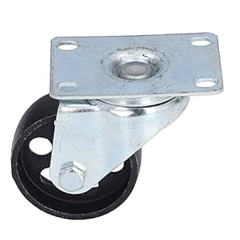 3in Swivel Caster Cast Iron Rotating Plate Dual Bearing Universal Wheel ...
