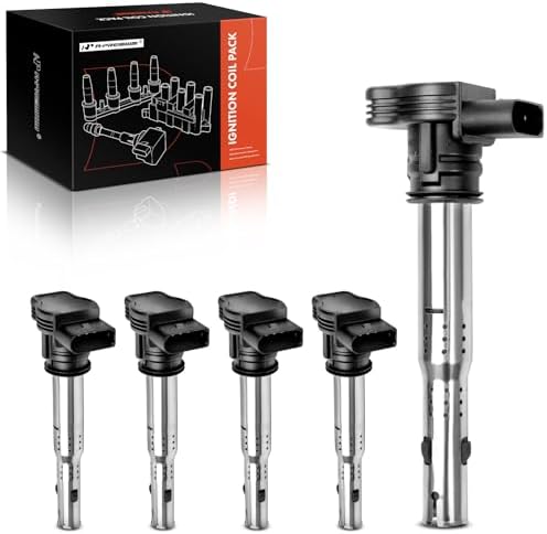 A-Premium Ignition Coil Pack Set of 5 Compatible with Audi A3 2004-2013 ...