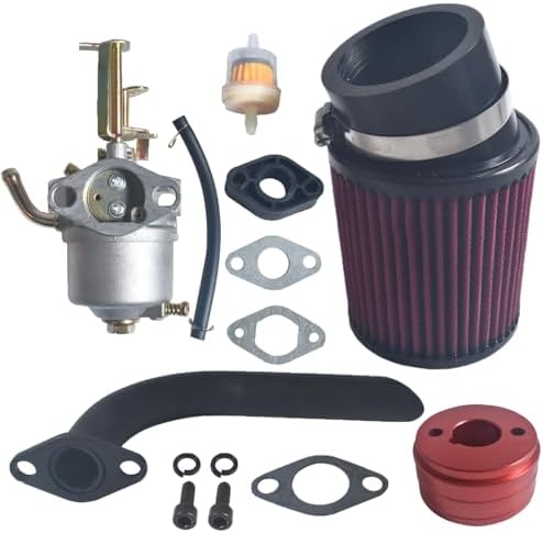 Amazon.com: New upgrade Carburetor Carb Red Air Filter Adapter Black ...