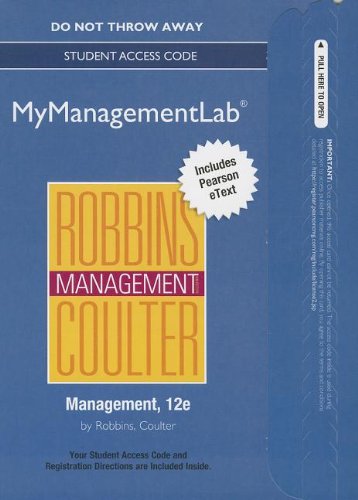 Management MyManagementLab Access Code: Includes Pearson Etext: Robbins ...