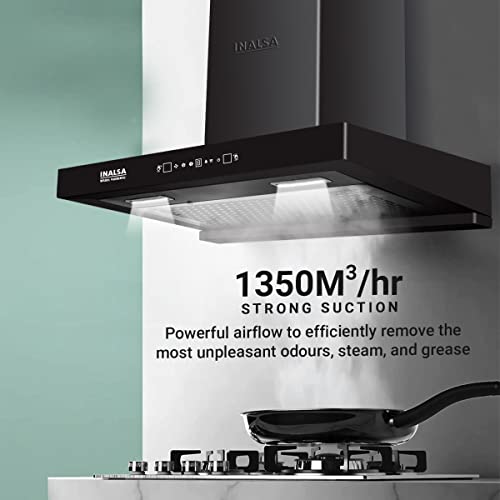 INALSA 60 cm 1350 m³/hr Kitchen Chimney Auto Clean, Motion Sensor ...