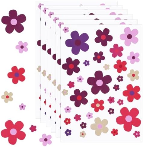 Amazon.com - 6 Sheets 210 PCS Retro Flower Car Decals Self Adhesive ...