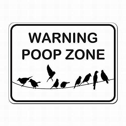 Amazon.com: LoMall Warning Poop Zone, Bird Poop Warning Sign Metal ...