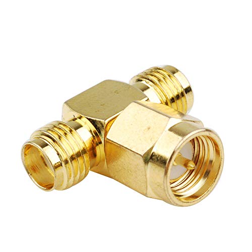 SUPERBAT SMA Adapter Splitter 2-Way, SMA Male to Dual Female Splitter ...