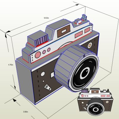 3D Camera Paper Model Kit - Construction Model Kit for Adults (Large S3 ...