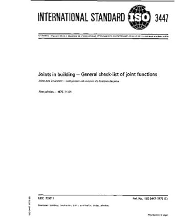 ISO 3447:1975, Joints in building - General check-list of joint functions: Books- Amazon.ae