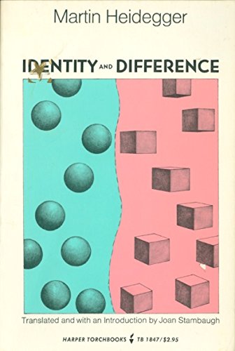Identity and Difference.: Heidegger, Martin: 9780061318474: Amazon.com ...