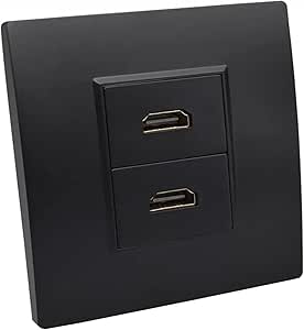 DKURVE Black Faceplate With Female HDMI Plug L Shape HDMI Socket Wall ...