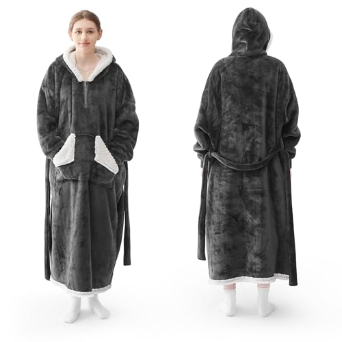 Comfy Wearable Blanket, Oversized Microfiber & Sherpa Blanket