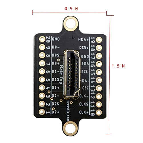 Treedix HDMI Type A Male Socket Breakout Board Gold Plated with Signals ...