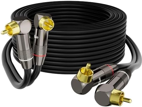 Right Angle RCA Cable 10 FT, 90 Degree 2RCA to 2RCA Stereo Audio Cable ...