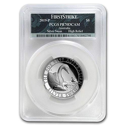 2019 AU Australia 5 oz Silver Swan PR-70 PCGS (FS, Swan Label) Silver ...