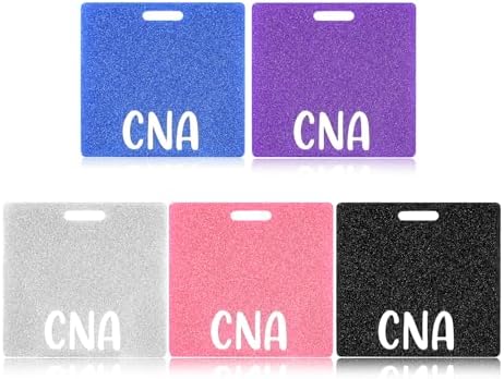 Amazon.com : 5pcs CNA Badge Reels, Glitter Badge Holder 5 Colors Badge ...