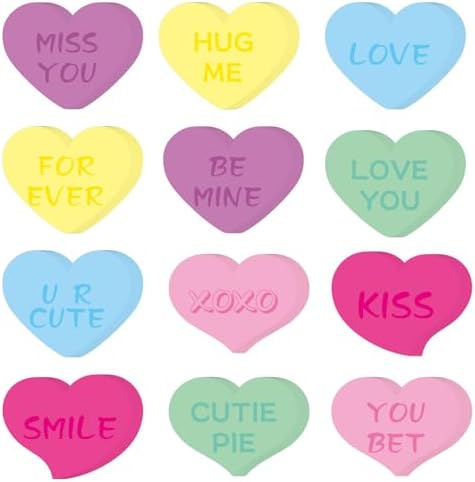 Amazon.com : CCINEE 24pcs Valentines Day Heart Sticky Notes Bulk, Heart ...