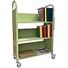 Amazon.com: Workington Rolling Book Truck Book Cart with 3 Flat Shelves ...
