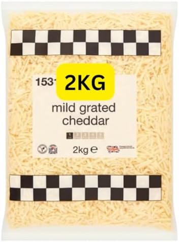 Grated Cheddar Cheese, 2 kg, Mature and Mild Varieties, Catering Pack ...