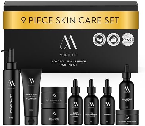 Amazon.com : Monopoli Skin Care Set | Complete Routine: 9-Piece Face ...