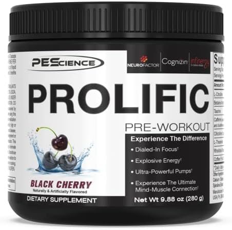 Amazon.com: PEScience Prolific Pre Workout Powder, Black Cherry, 40 ...