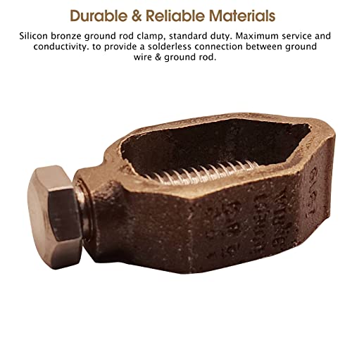 Snapklik.com : Silicon Bronze Universal Ground Rod Clamp,UL & CSA ...
