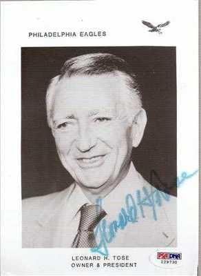 Leonard Tose Hand Signed B&w 5x7 Photo~psa~eagles - Autographed NFL ...