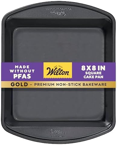 Amazon.com: Wilton Gold Non-Stick 8 x 8 Inch Square Brownie Cake Pan ...