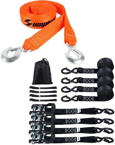 Amazon.com: Heavy Duty Tow Straps with Hooks 2 x 20 ft,20000 lbs ...