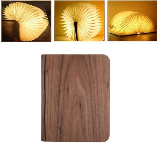 Vilygret Book Shaped Lamp, 7 Colors Folding Book Lamp, Large Size USB ...