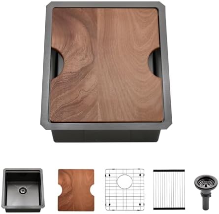 BoomHoze Black Undermount Bar Sink, BoomHoze 12 x 15 Inch Black ...