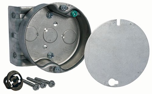 Hubbell-Raco 291-1 Round Ceiling Fan Mounting Box, 1-1/2" Depth with ...