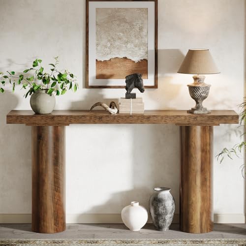 Tribesigns 160cm Farmhouse Console Table - Rustic Narrow Entryway Table ...
