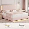 Amazon.com: Full Bed Frame, Soft Teddy Fleece Upholstered Platform ...