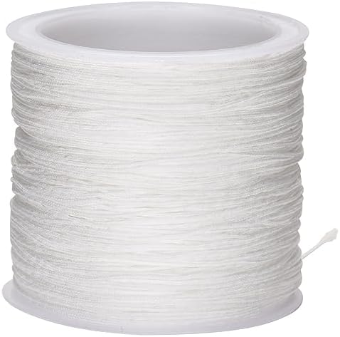 G2PLUS 0.8mm White Nylon Cord String, 100m Satin Braided Cord, No ...