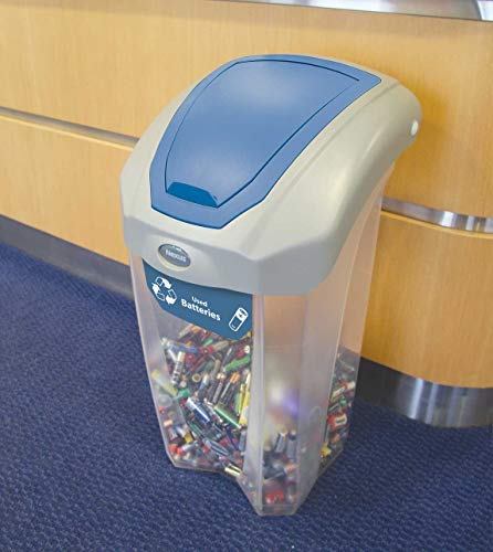 Glasdon Nexus 8G C-Thru Battery Recycling Bin (Transparent, Blue ...