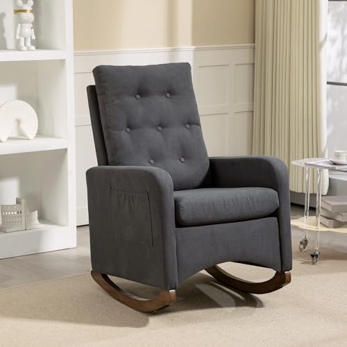 Amazon.com: GarveeHome Upholstered Rocking Chair Accent Chair, Nursery ...