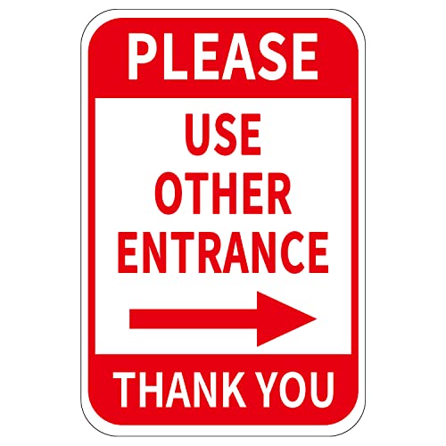 Please Use Other Entrance Sign Aluminum 12×8 Inch Right Arrow Metal ...