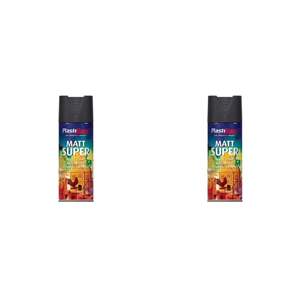 Plasti-kote 3101 400ml Super Spray Paint - Matt Black (Packaging may ...