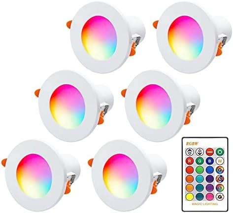 Lam(MS)pen 6 LED Recessed Spotlights Dimmable 10 W RGBW with Remote ...