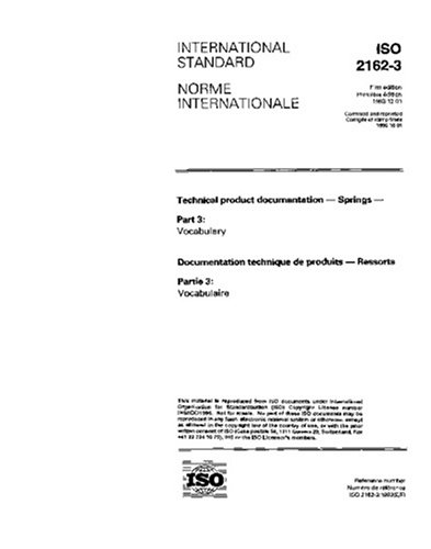 ISO 2162-3:1993, Technical product documentation - Springs - Part 3: Vocabulary | Amazon.com.br