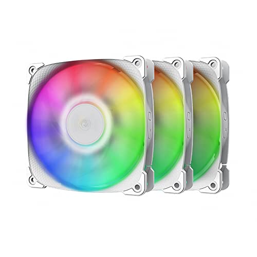 Geometric Future Squama 2501 RGB PWM Fan – White – 120mm – 3 Pack ...