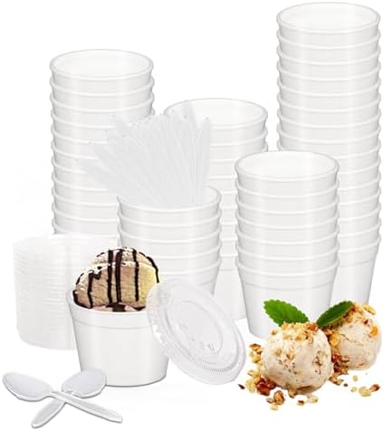 Amazon.com: RIKICACA 4 oz Foam Cups with Lids and Spoons, Disposable ...