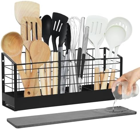 Large Utensil Holder for Kitchen Counter -Wall-Mountable Kitchen ...