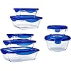 Pyrex Cook & Go Set of glass food storage container with airtight and ...
